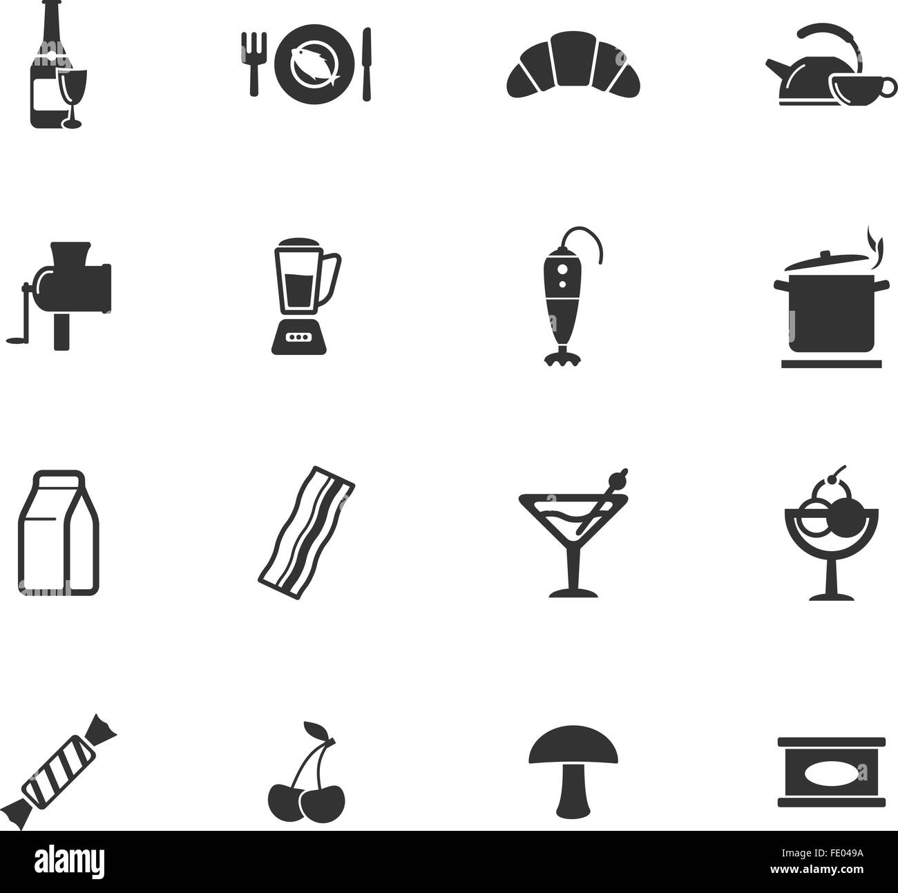 Food and kitchen simply icons Stock Vector Image & Art - Alamy