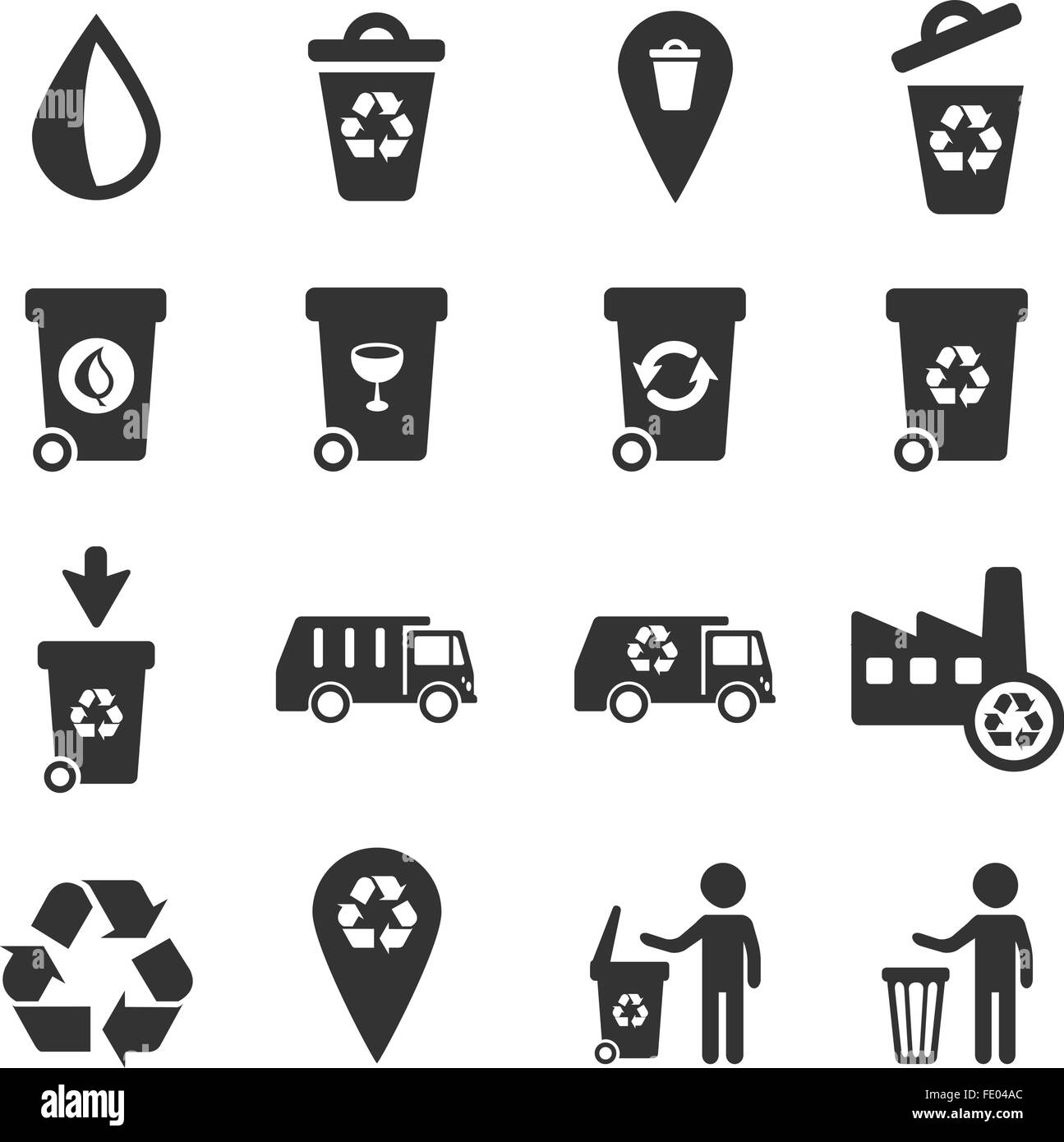 Garbage simply icons Stock Vector Image & Art - Alamy