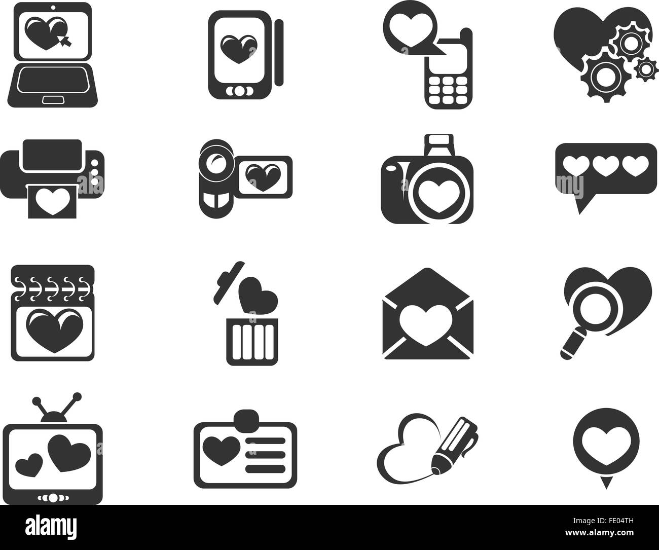 Love messages icon set Stock Vector Image & Art - Alamy