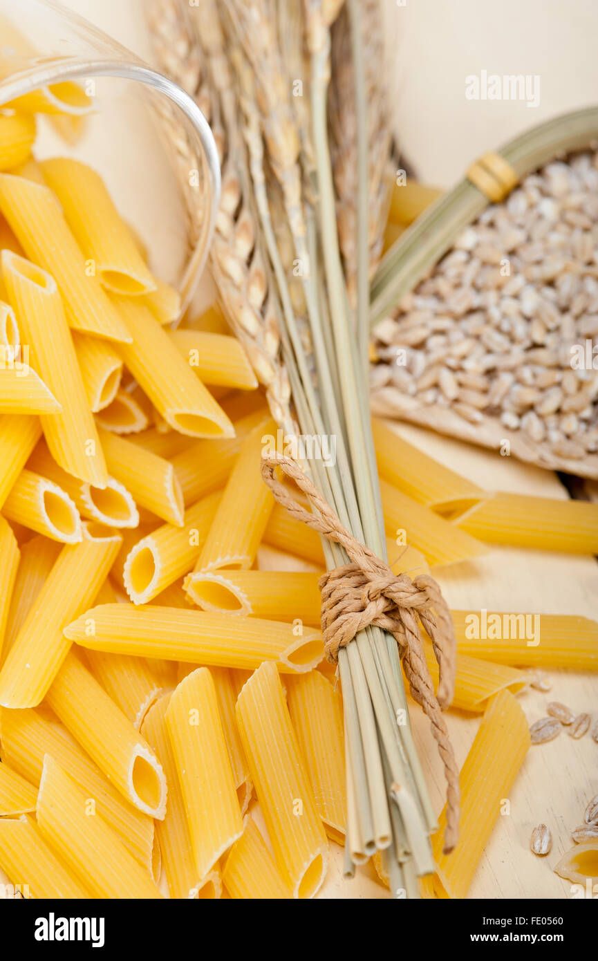 short Italian pasta penne with durum wheat grains Stock Photo - Alamy