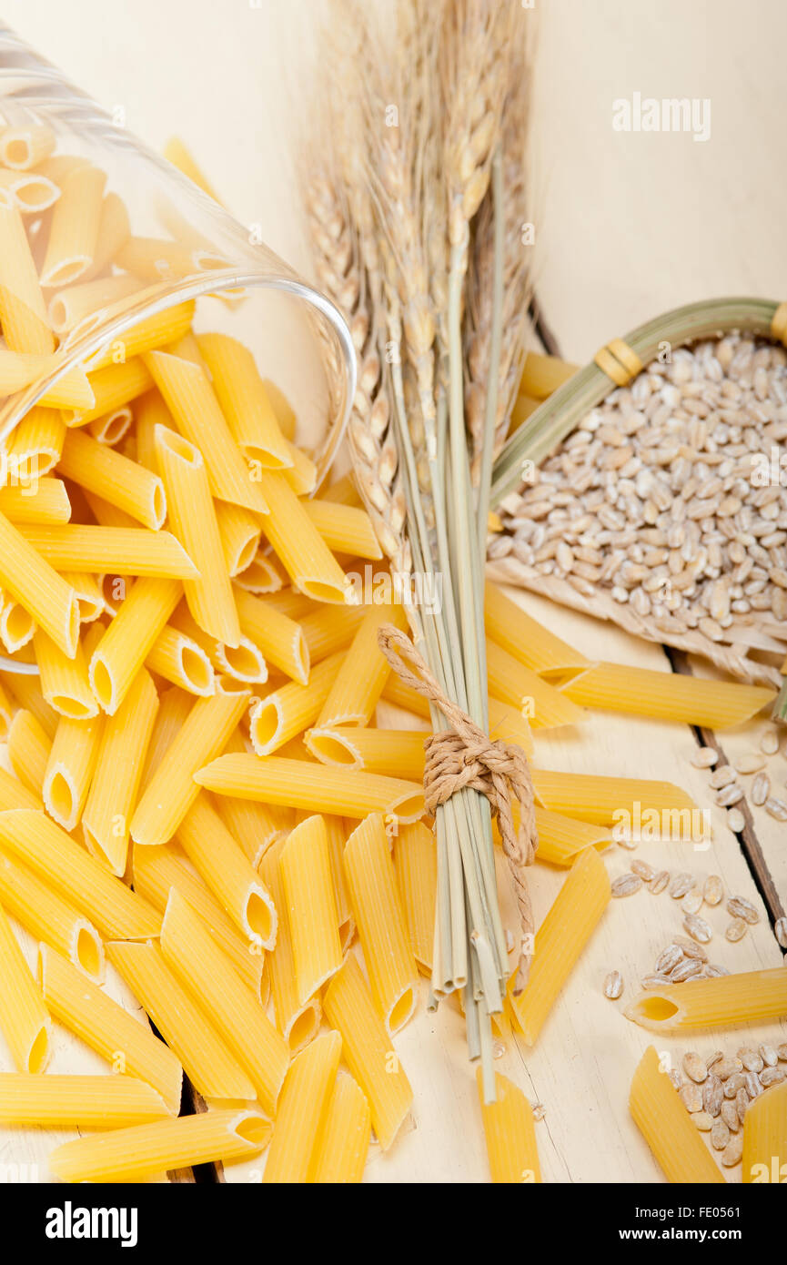 short Italian pasta penne with durum wheat grains Stock Photo - Alamy
