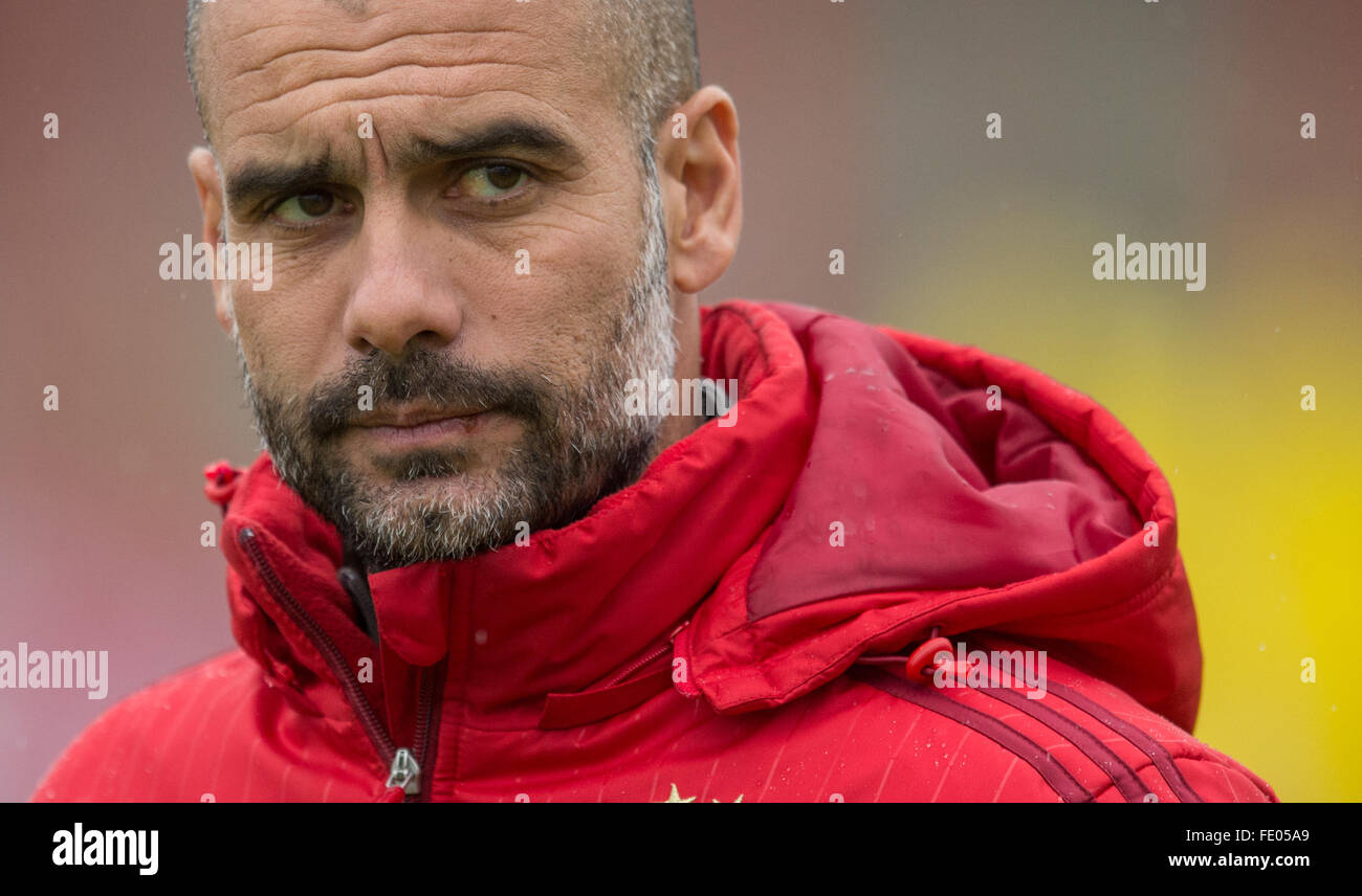 Munich, Germany. 03rd Feb, 2016. Coach Pep Guardiola from FC Bayern ...
