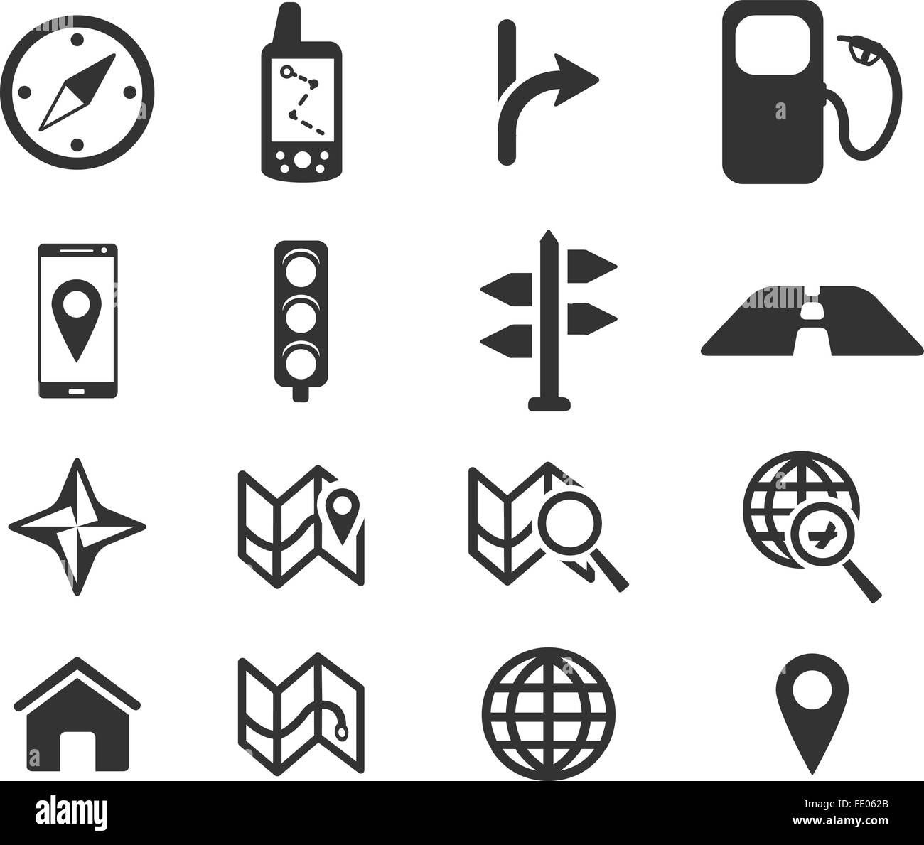 Navigation simply icons Stock Vector Image & Art - Alamy