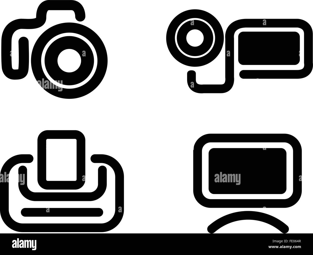 Photo video icon set Stock Vector Image & Art - Alamy
