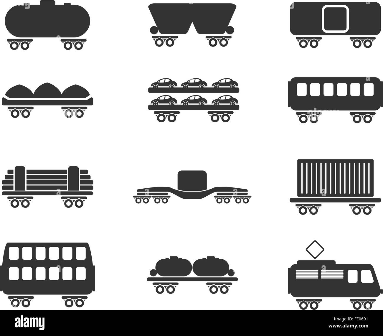 Rail-freight traffic icons Stock Vector Art & Illustration, Vector ...
