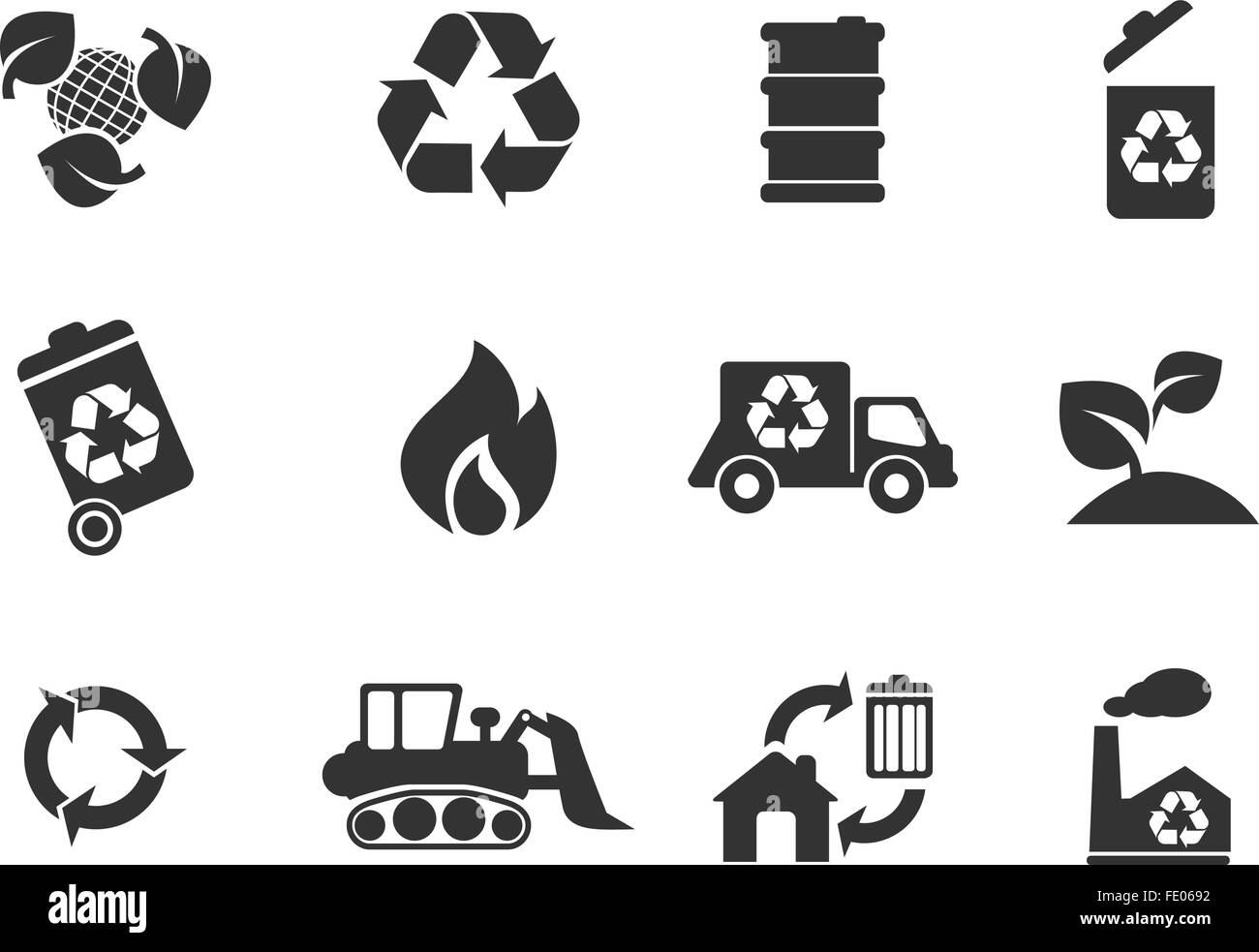 Symbols fire on white Black and White Stock Photos & Images - Alamy