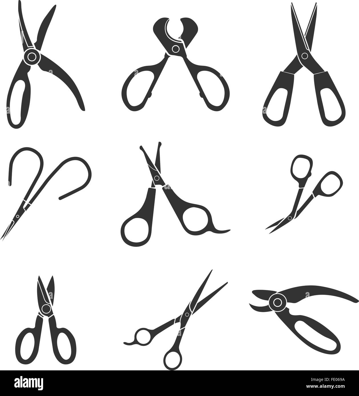 Scissors Silhouette Icons Stock Vector Image & Art - Alamy