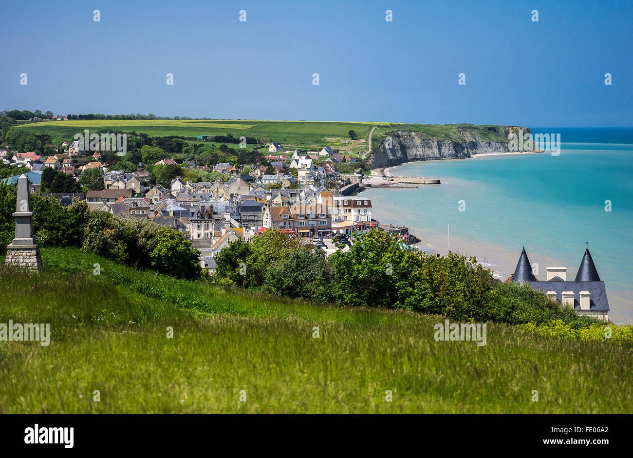 France, Normandy, view of Arromanches, one of the places of the second ...