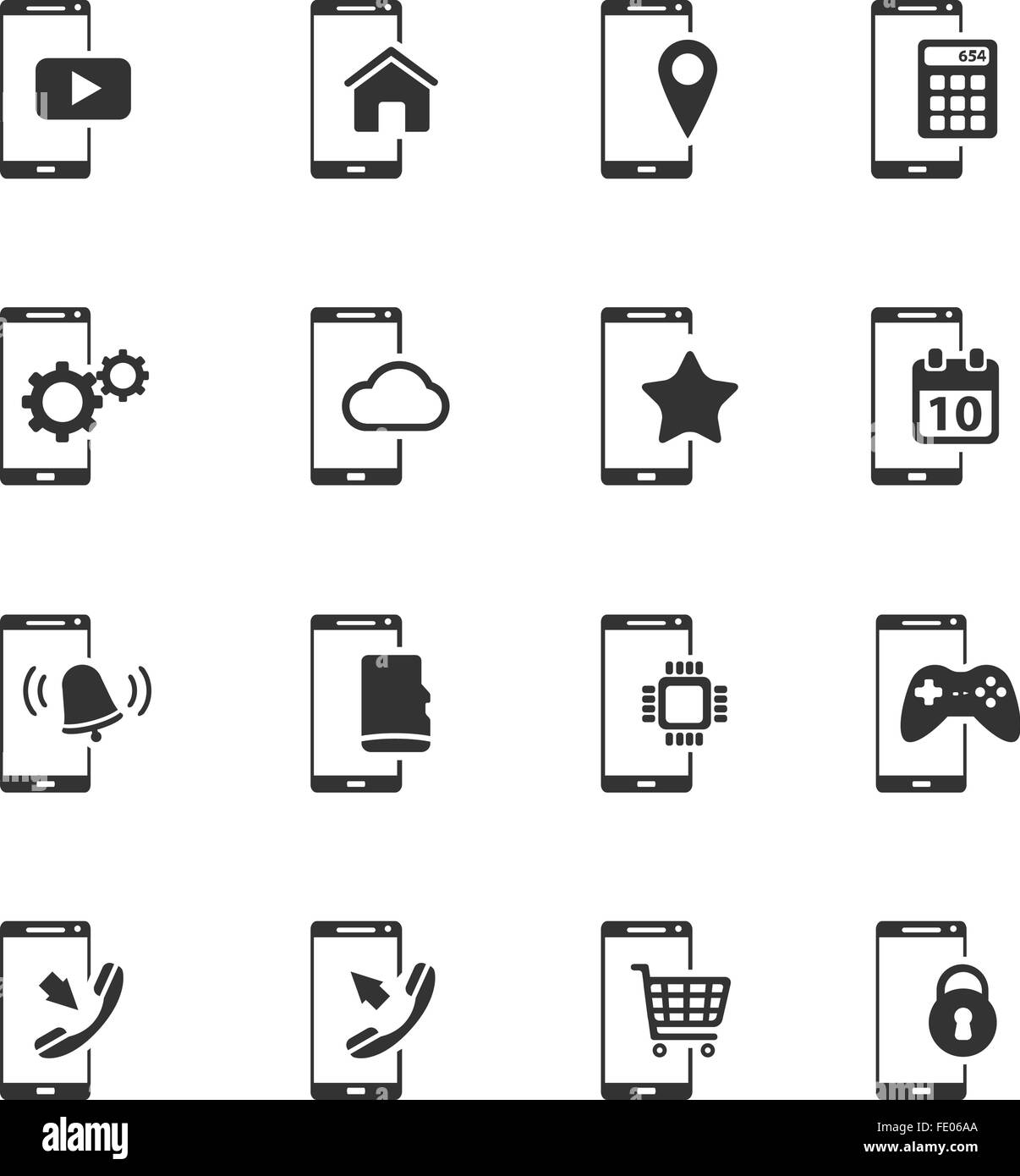 Smartphone simply icons Stock Vector Image & Art - Alamy