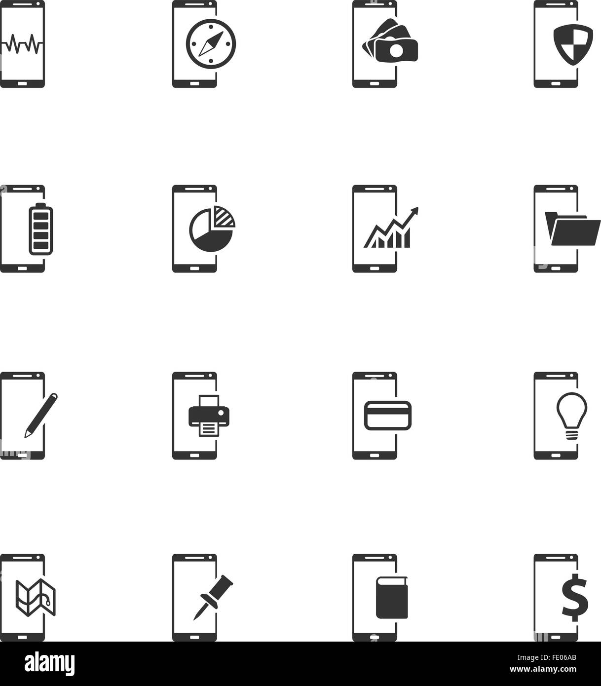 Smartphone simply icons Stock Vector Image & Art - Alamy