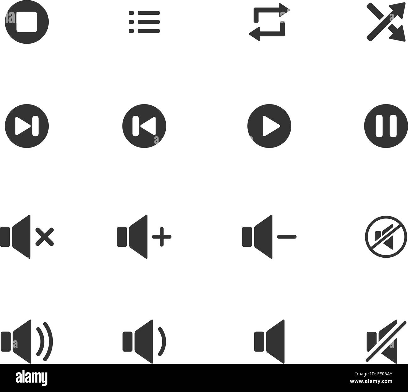 Media player icons Stock Vector Image & Art - Alamy