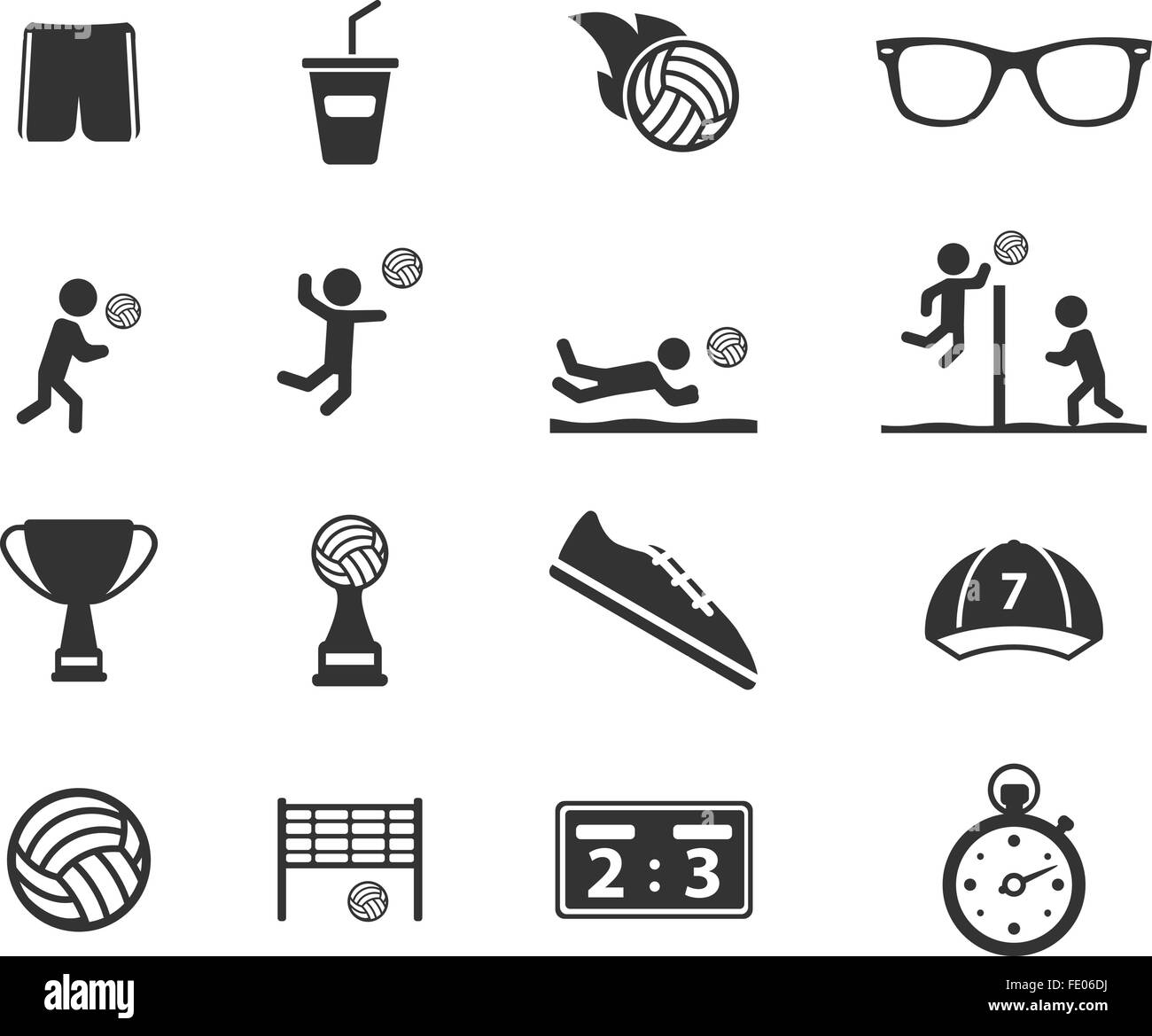 Volleyball simply icons Stock Vector Image & Art - Alamy