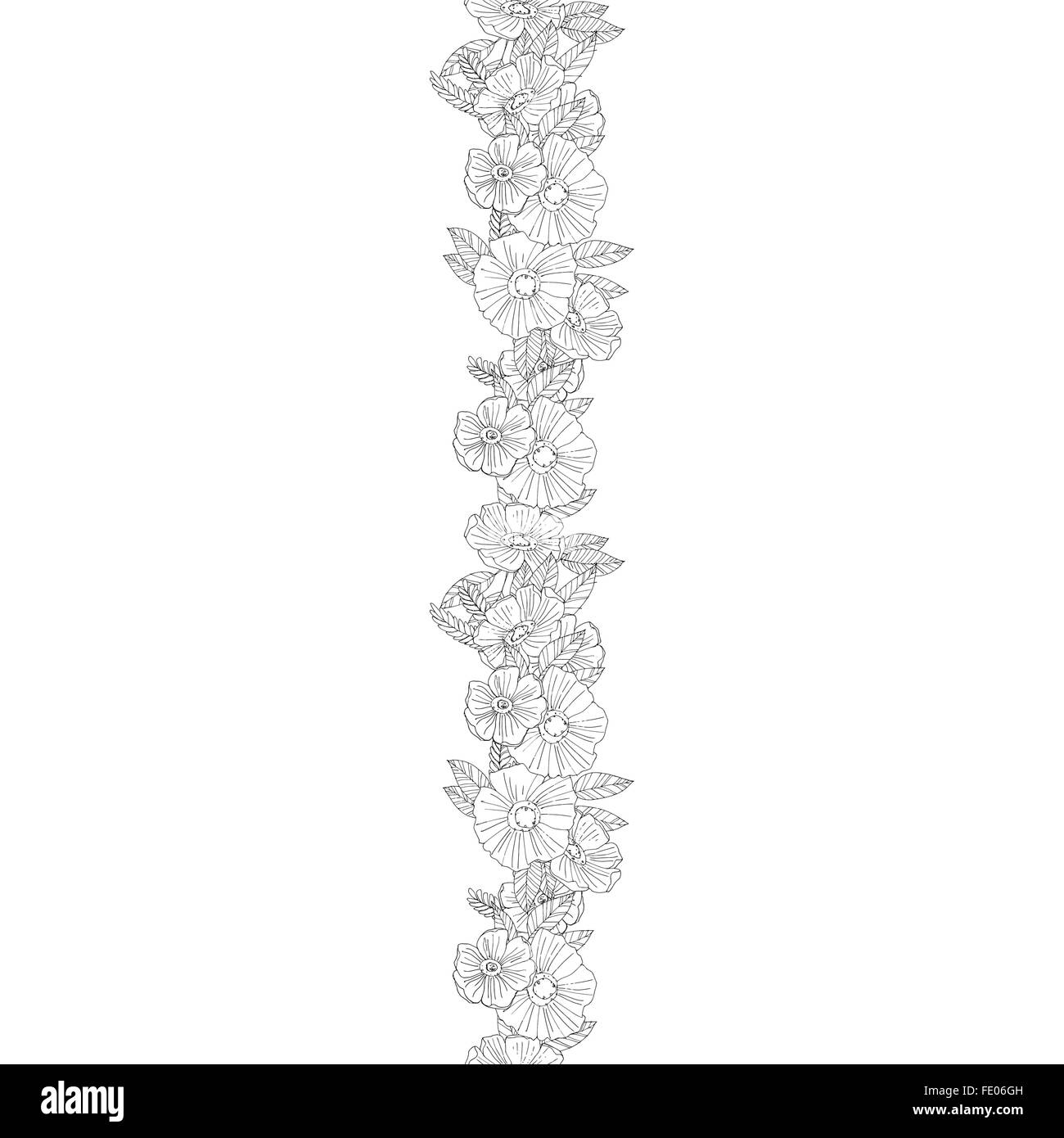 Vertical seamless floral border Stock Vector Image & Art - Alamy