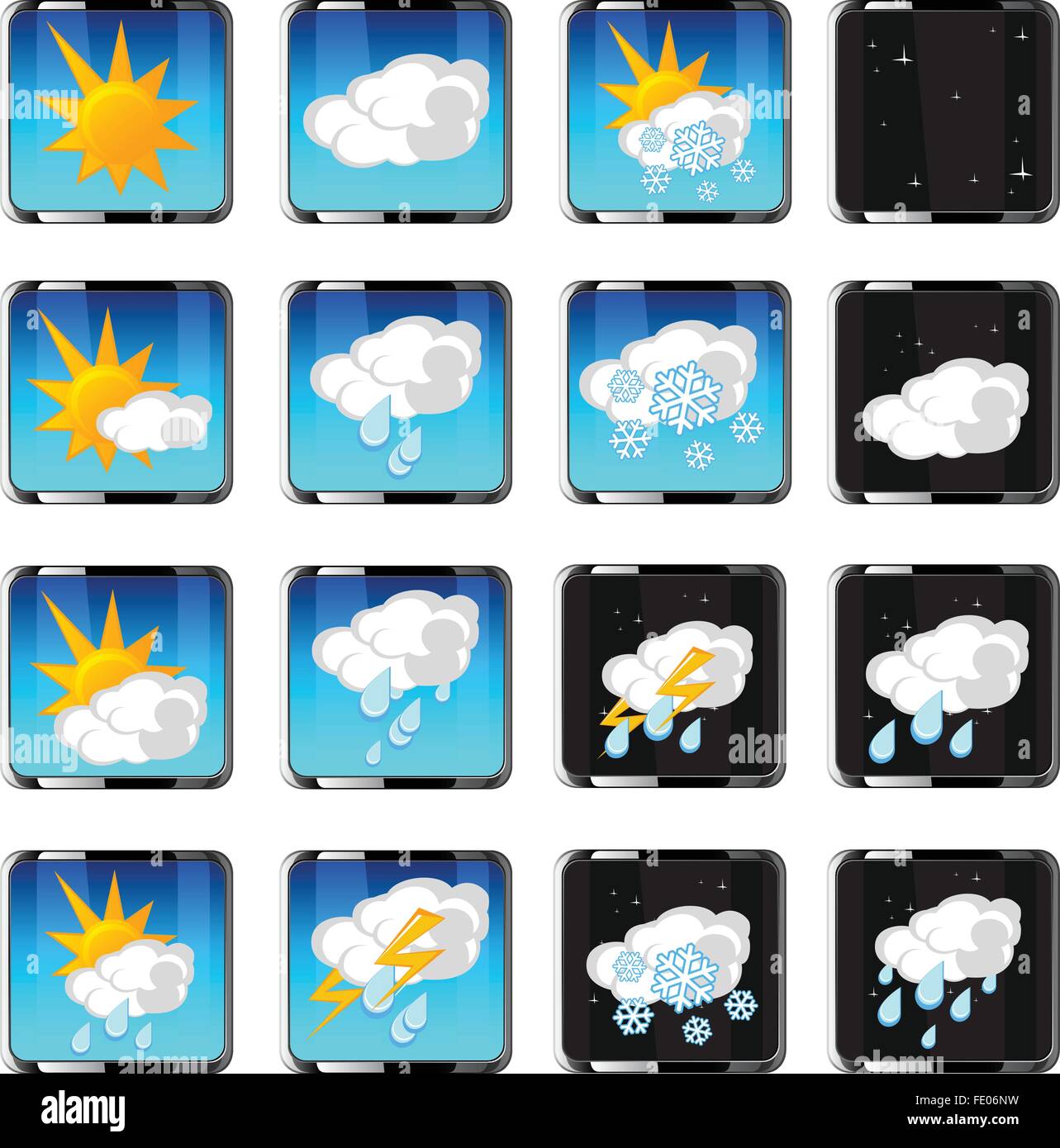 Weather simple vector icons Stock Vector Image & Art - Alamy
