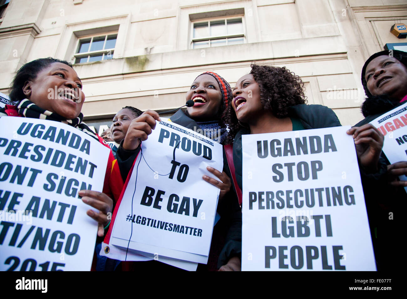 Protesters outside Uganda High Commission in London urging the ...