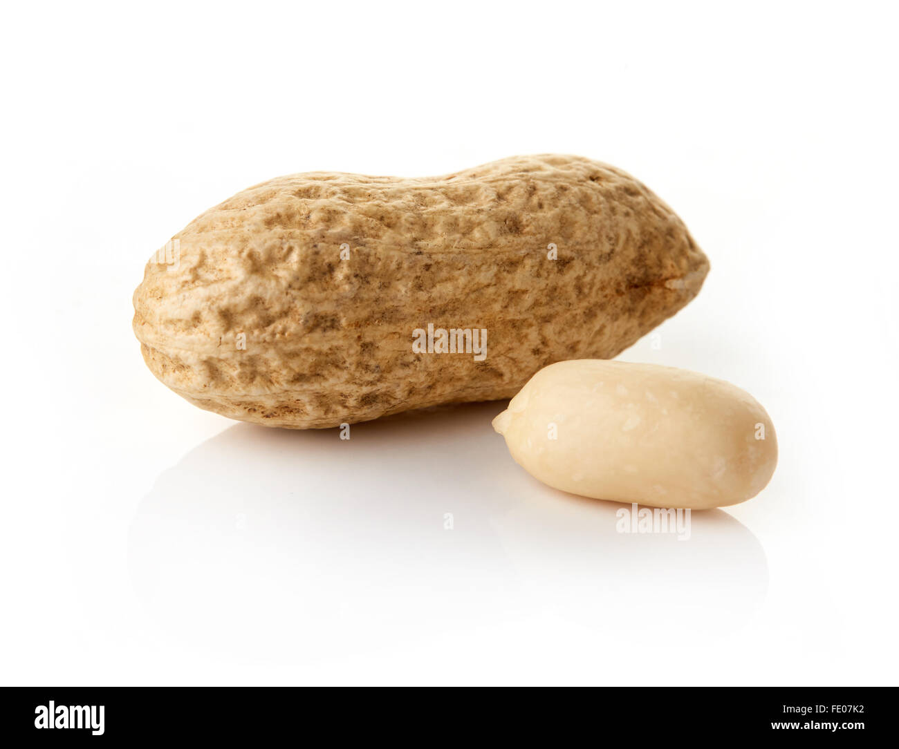 Dried and processed peanuts isolated on white background, isolated ...