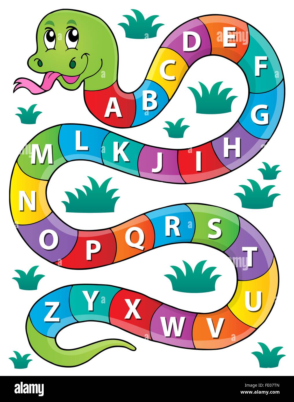 Snake with alphabet theme image 1 - picture illustration Stock Photo ...