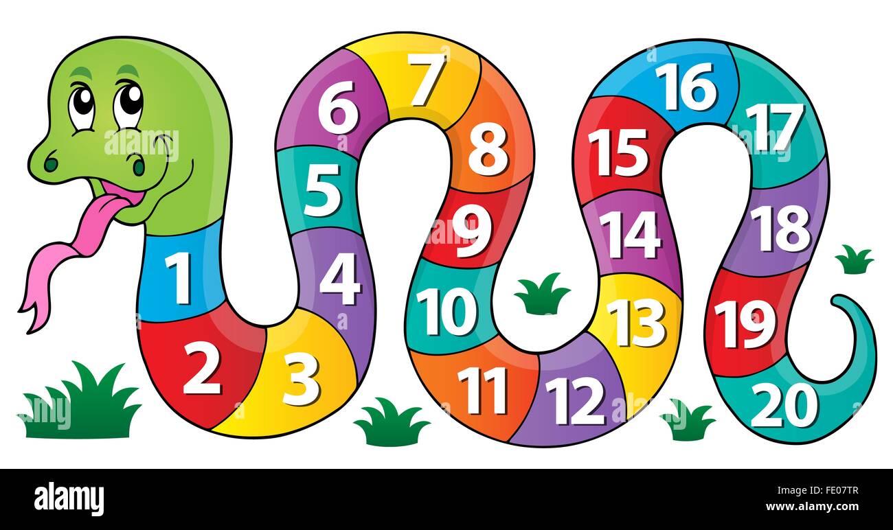 Snake with numbers theme image 1 - picture illustration Stock Photo - Alamy