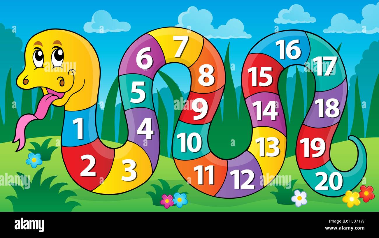 Snake with numbers theme image 2 - picture illustration Stock Photo - Alamy