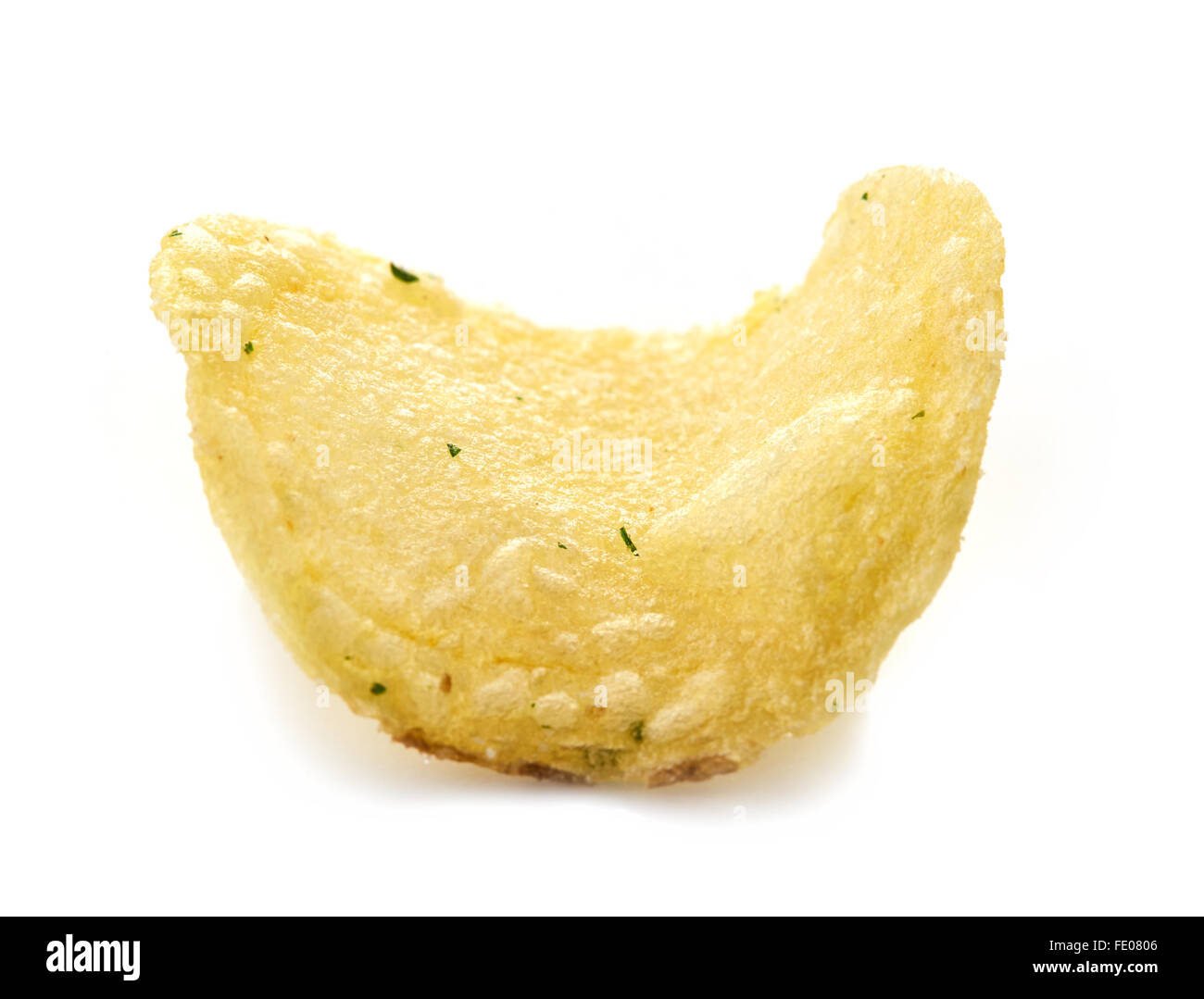 Single potato chip on white background, isolated Stock Photo - Alamy