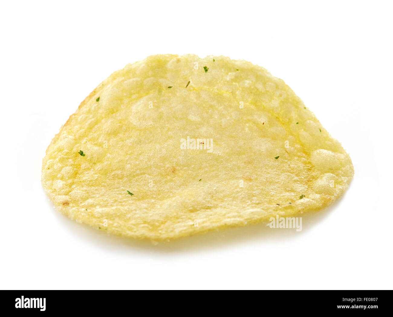 Single potato chip on white background, isolated Stock Photo - Alamy