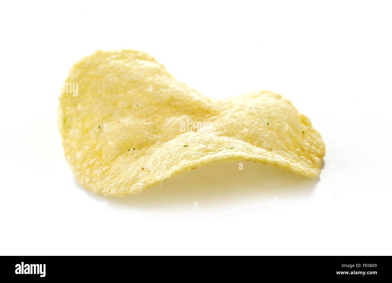 Single potato chip on white background, isolated Stock Photo - Alamy