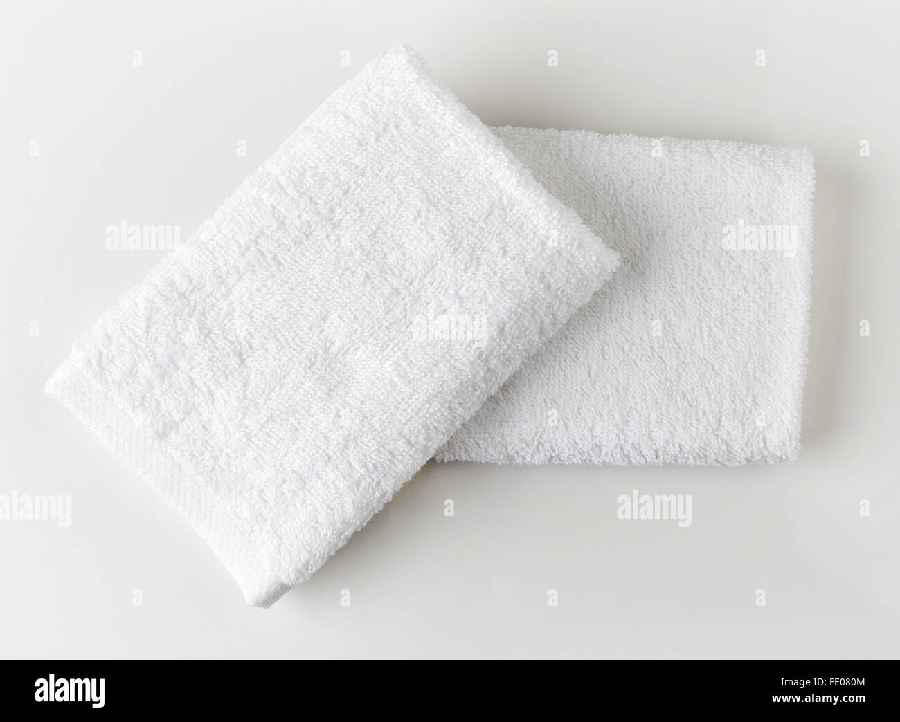 White spa towels, top view Stock Photo - Alamy