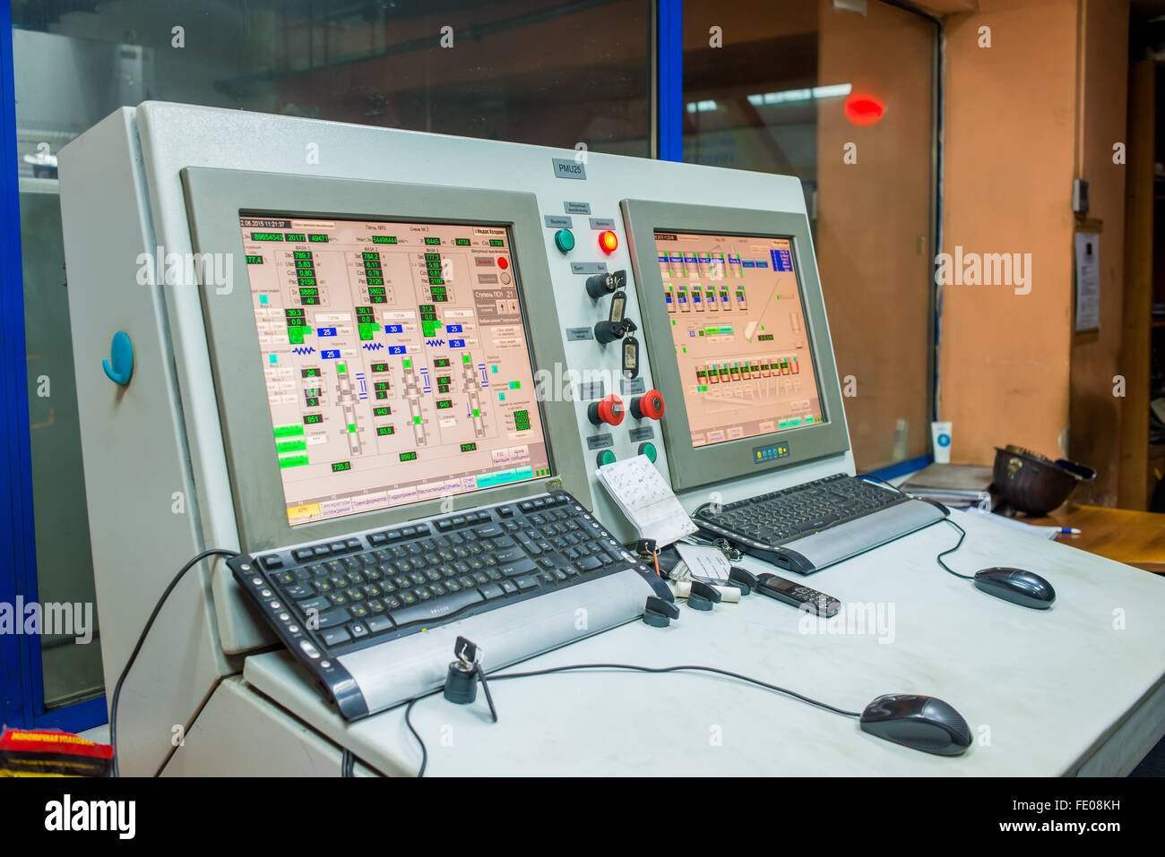 factory control room with computers Stock Photo - Alamy