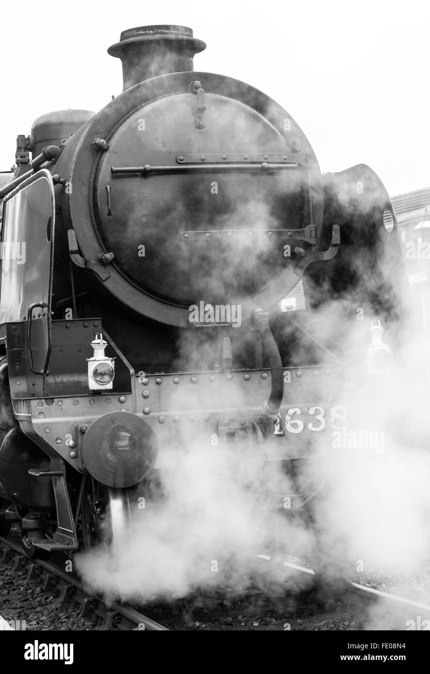 Black and White of the steam railway Stock Photo - Alamy