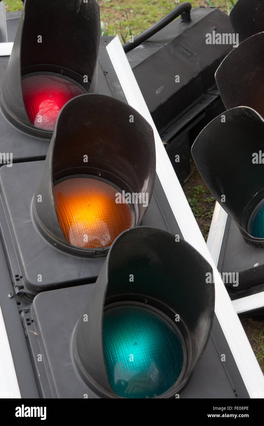 Old damaged traffic lights awaiting collection Stock Photo - Alamy