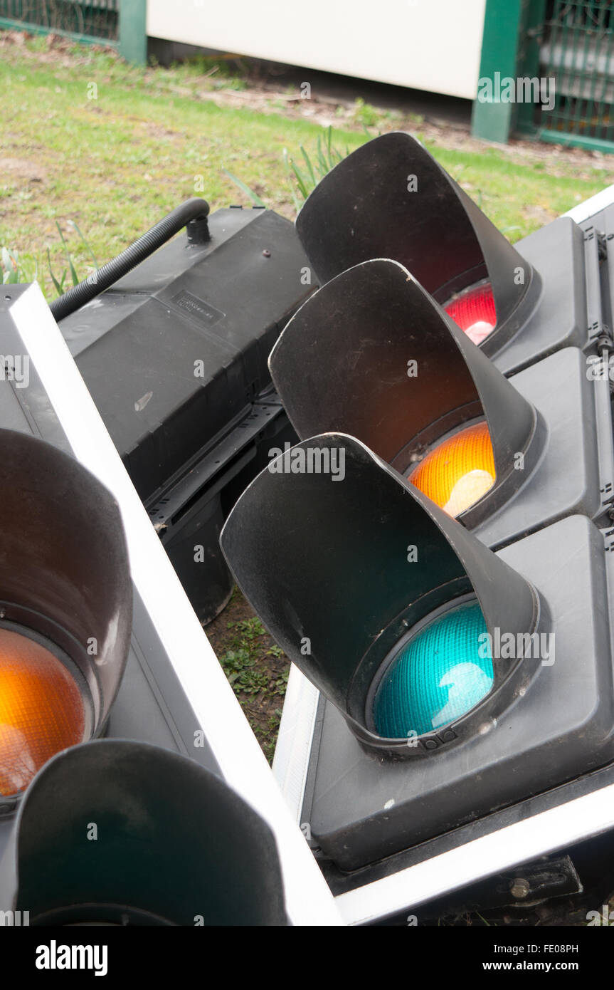 Old damaged traffic lights awaiting collection Stock Photo - Alamy