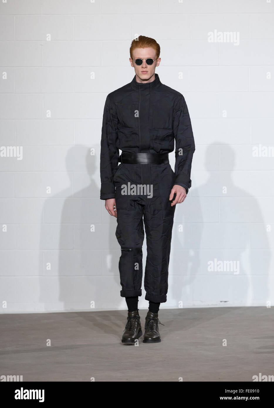 New York, NY USA - February 2, 2016: Model walks runway for Public ...