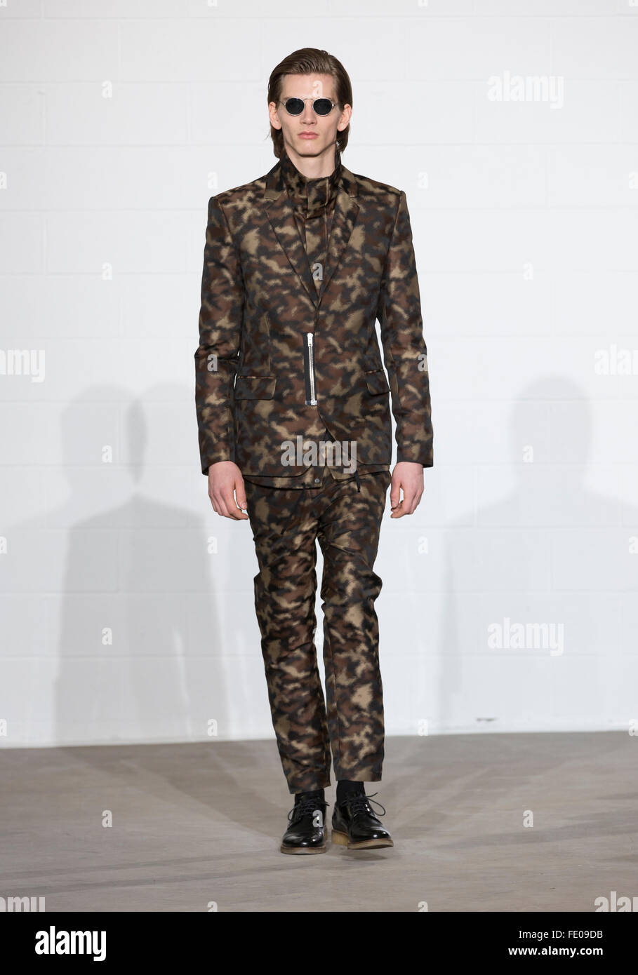 New York, NY USA - February 2, 2016: Model walks runway for Public ...