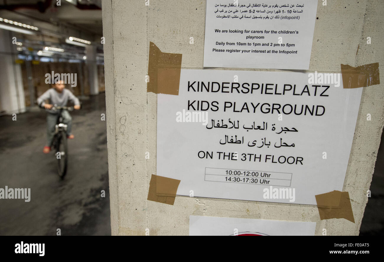A sign marking a children's play area in a former Neckermann building ...