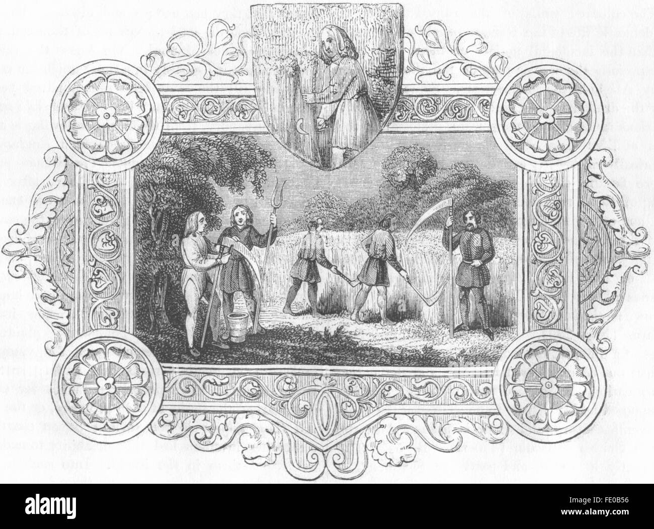TRIBAL: Saxon Emblems of month, antique print 1845 Stock Photo - Alamy