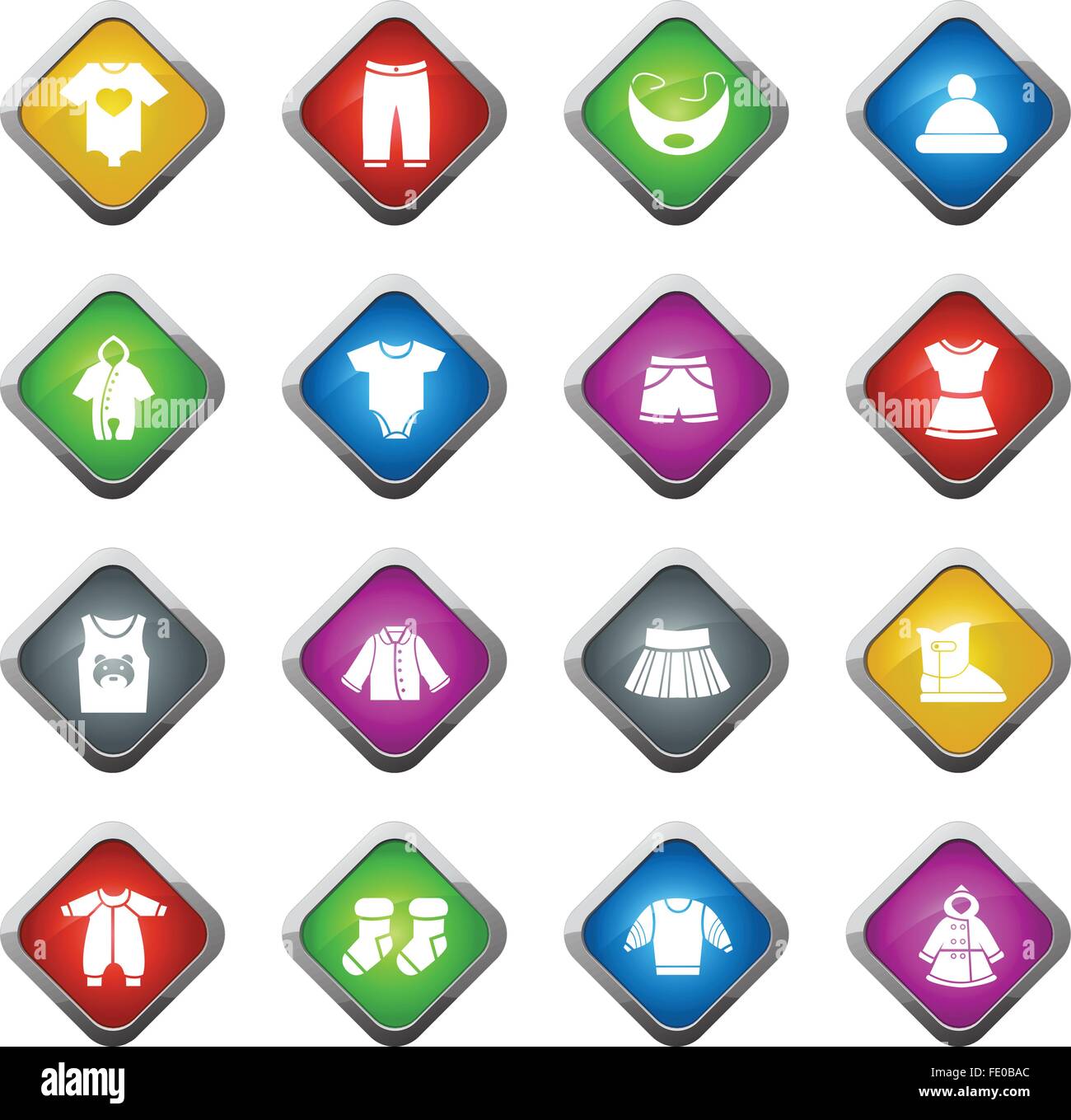 Baby clothes icons set Stock Vector Image & Art - Alamy