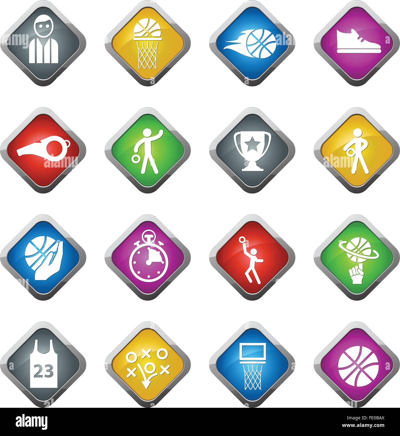 Basketball Icon set Stock Vector Image & Art - Alamy