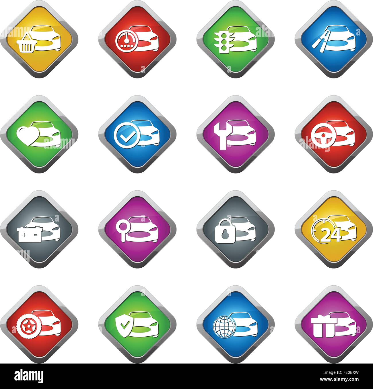Car service icons set Stock Vector Image & Art - Alamy