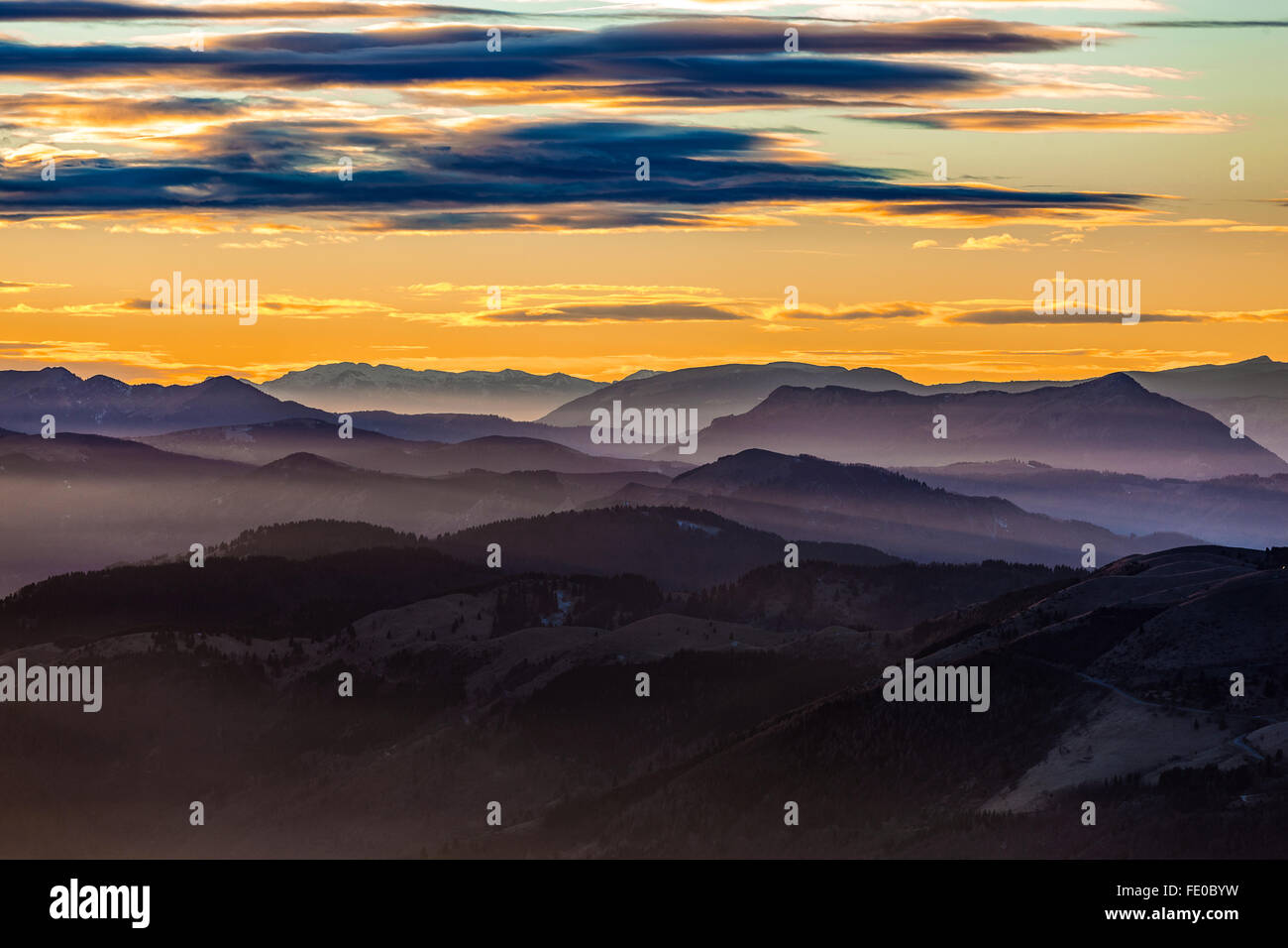 Italy Veneto View from Mount Pizzoc Stock Photo - Alamy