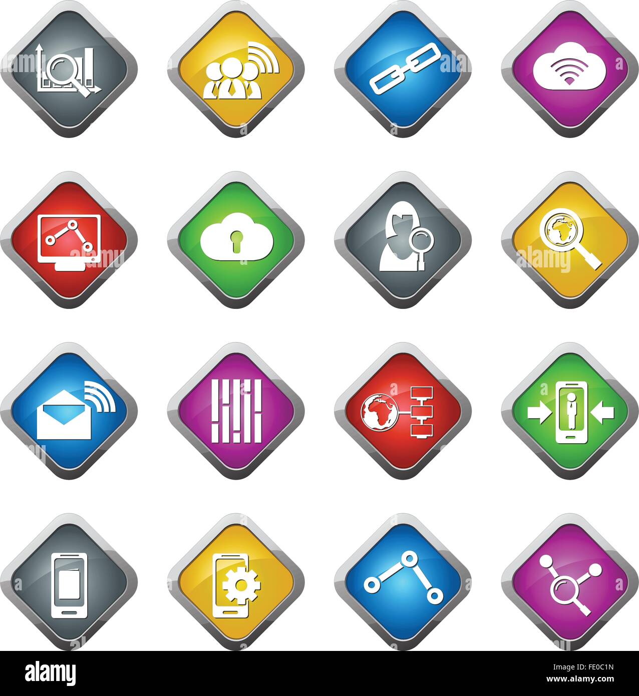 Data analytic and social network icons Stock Vector Image & Art - Alamy