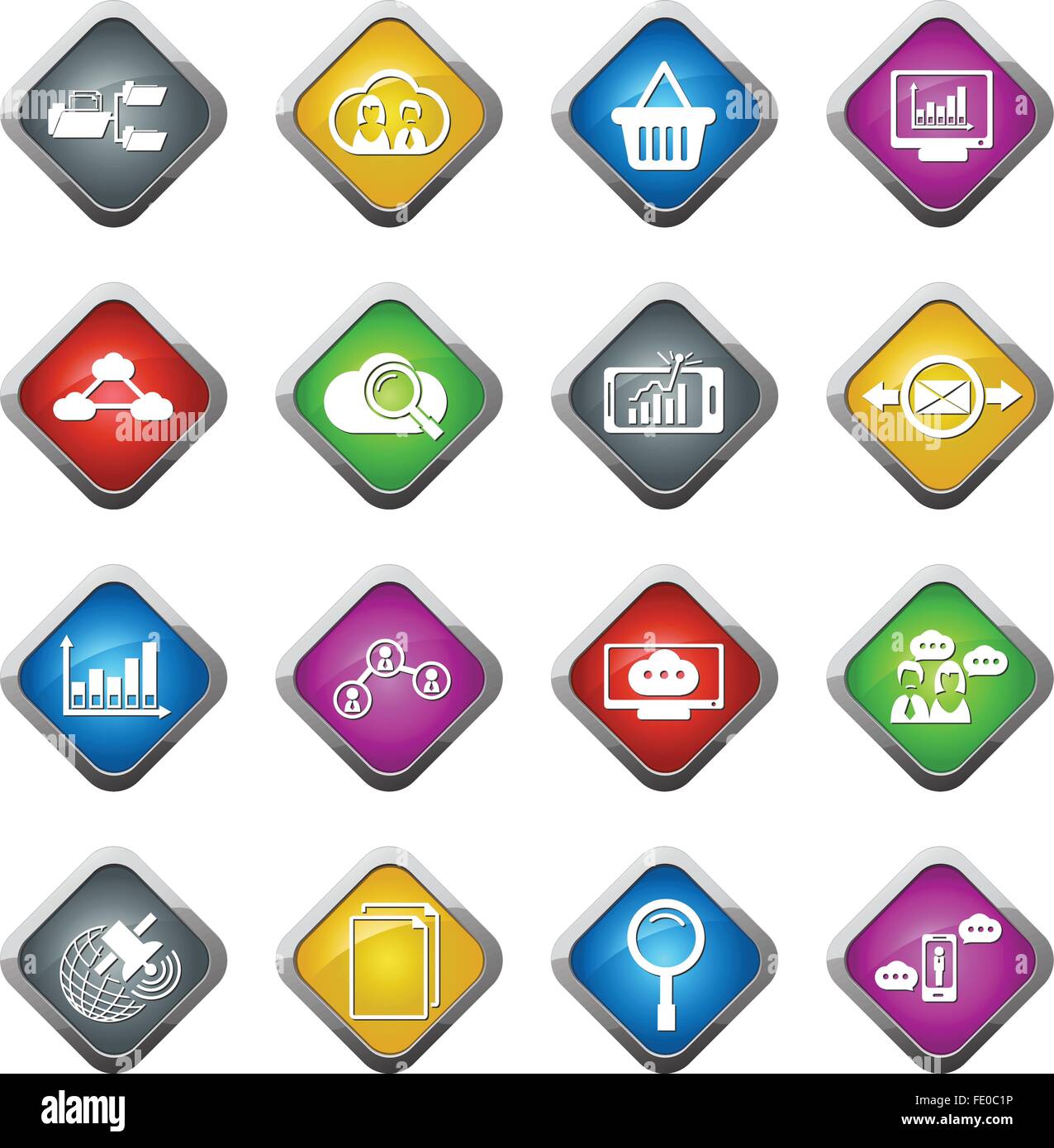 Data analytic and social network icons Stock Vector Image & Art - Alamy