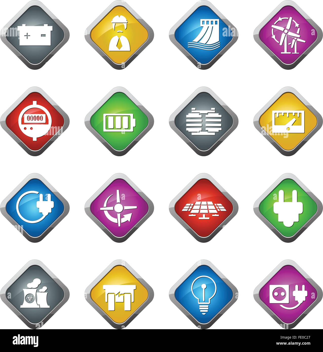Electricity icons set Stock Vector Image & Art - Alamy
