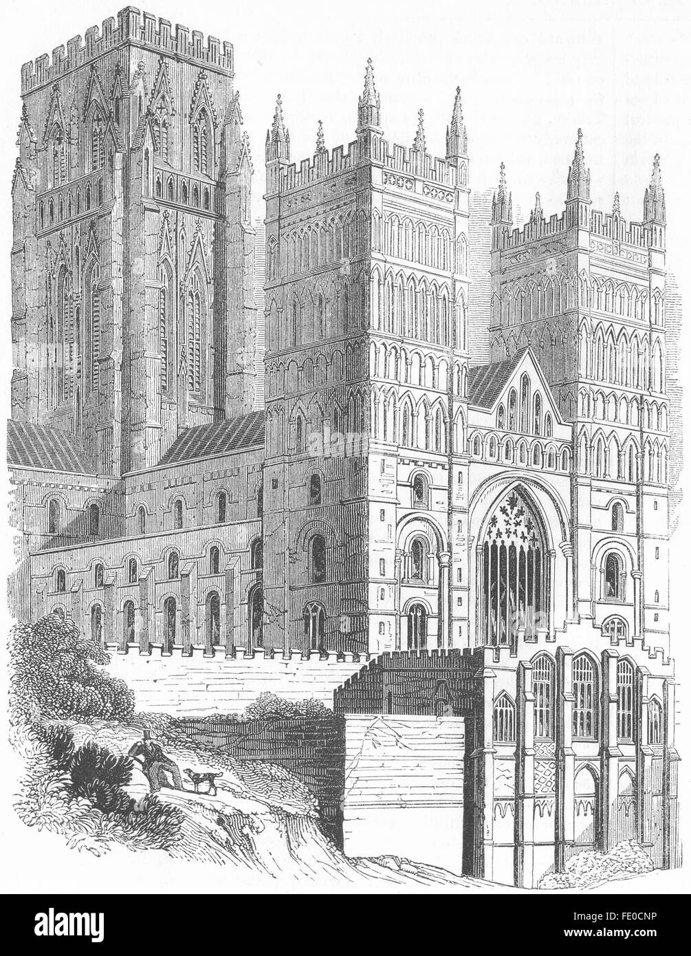 Durham Cathedral Engraving High Resolution Stock Photography and Images ...