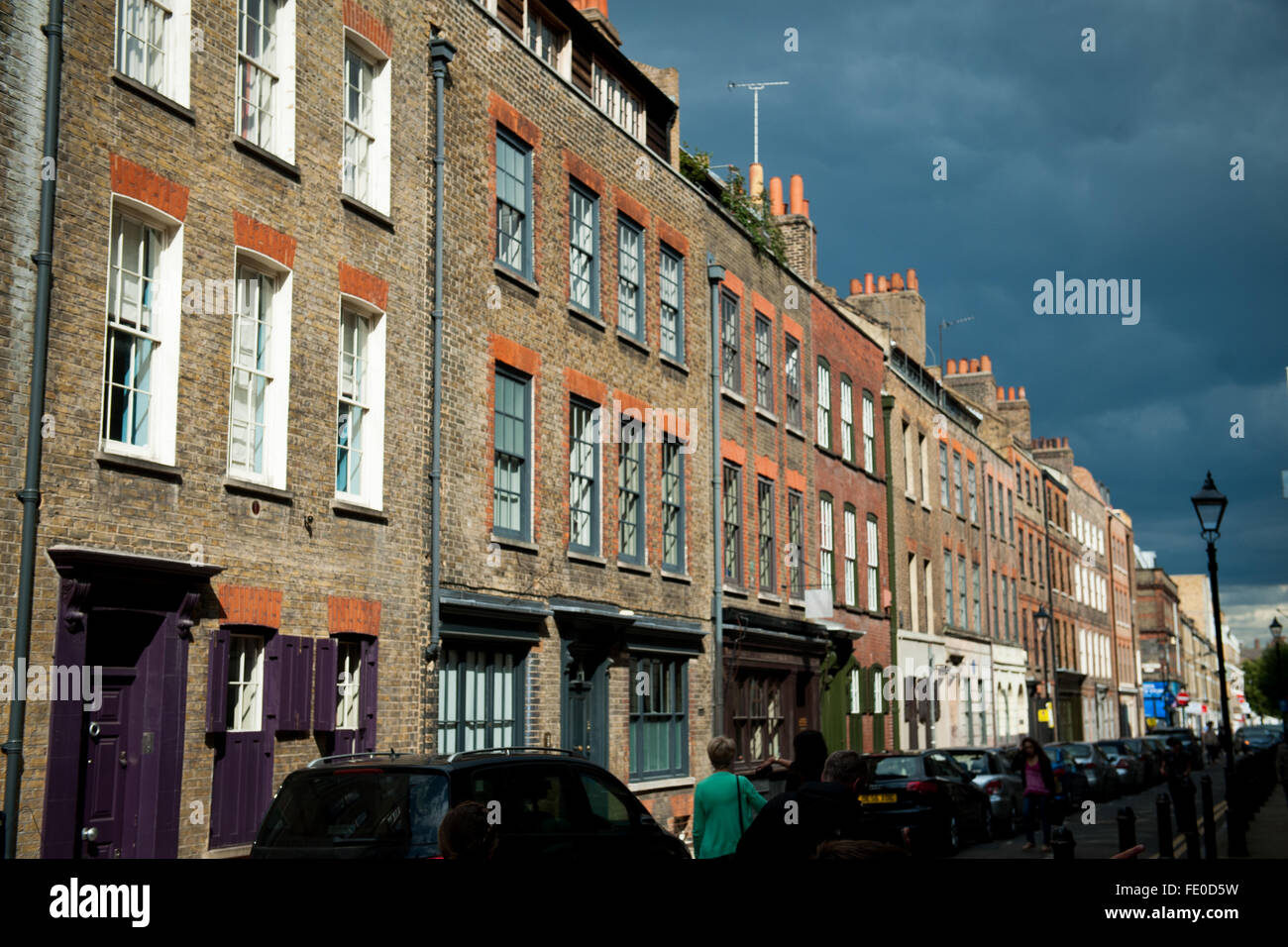 Fournier Street, near Brick Lane in East London,UK Home of artists ...
