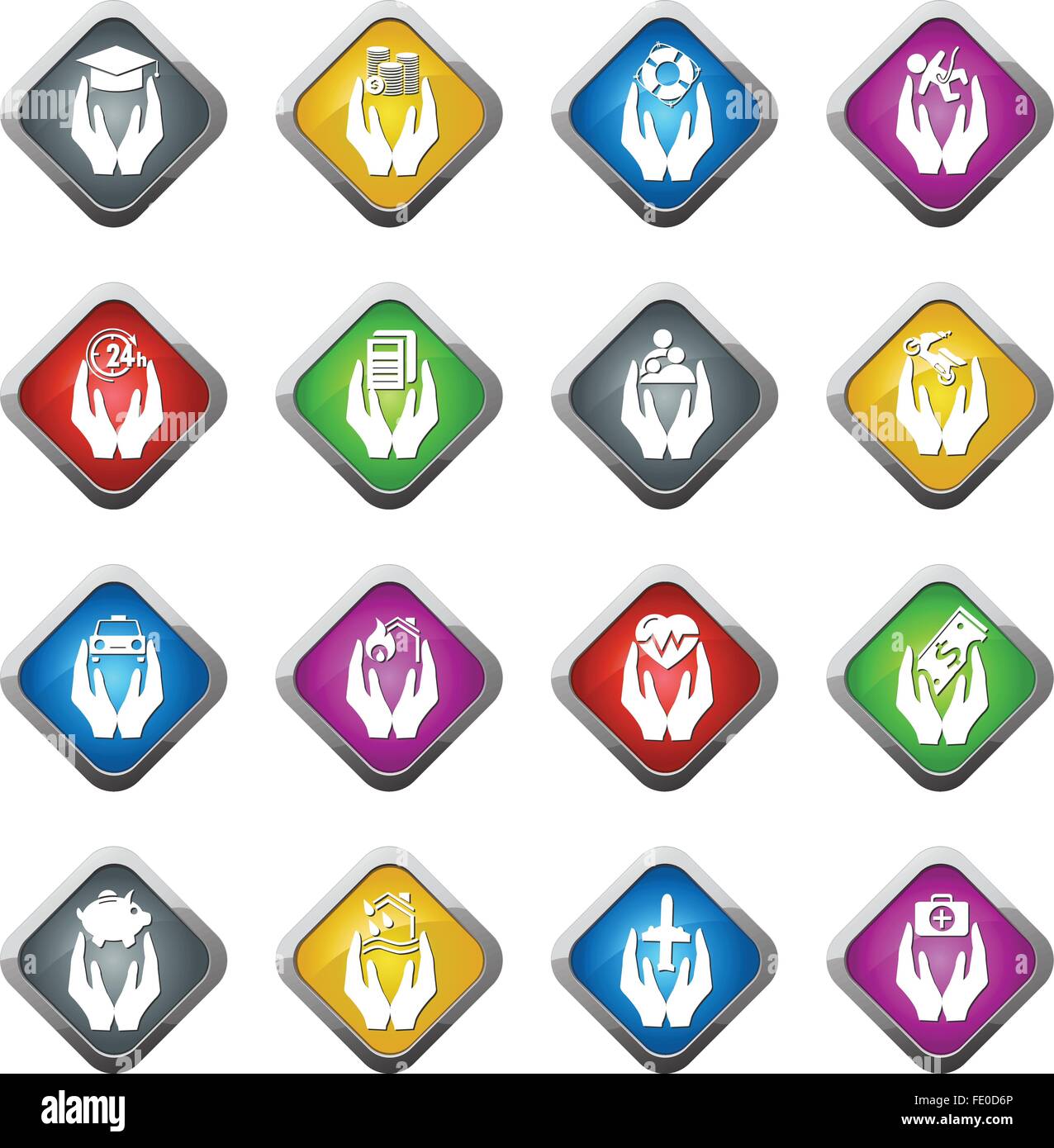 Insurance hands icons Stock Vector Image & Art - Alamy