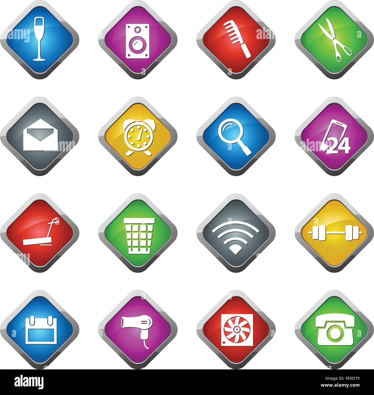 Hotel room icons set Stock Vector Image & Art - Alamy