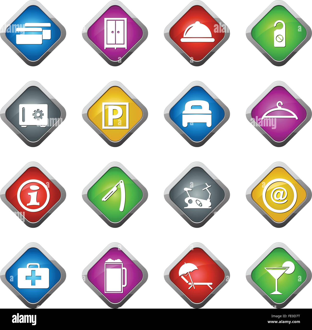 Hotel room icons set Stock Vector Image & Art - Alamy