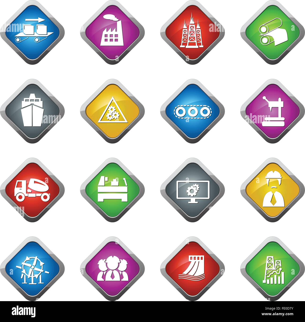 Industry icons set Stock Vector Image & Art - Alamy