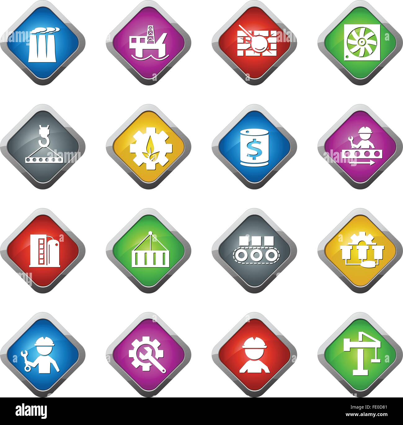 Industry Icons Set Stock Vector Image And Art Alamy