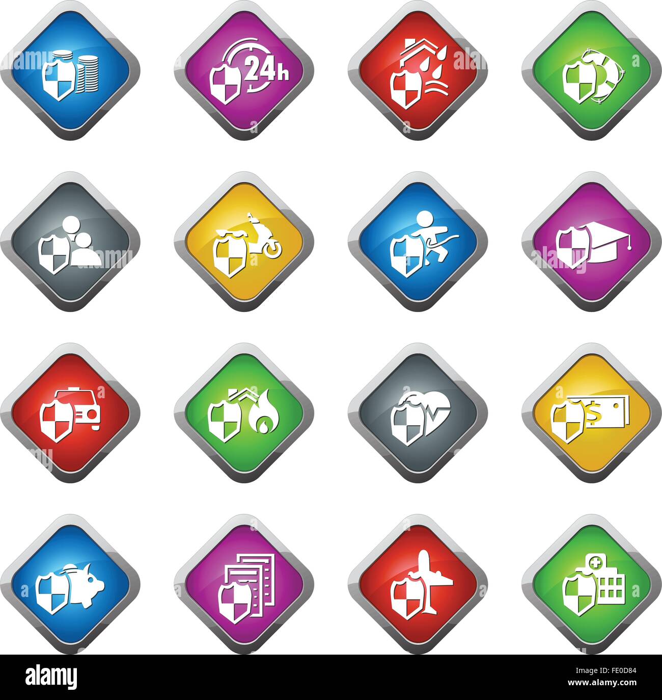 Insurance icons set Stock Vector Image & Art - Alamy